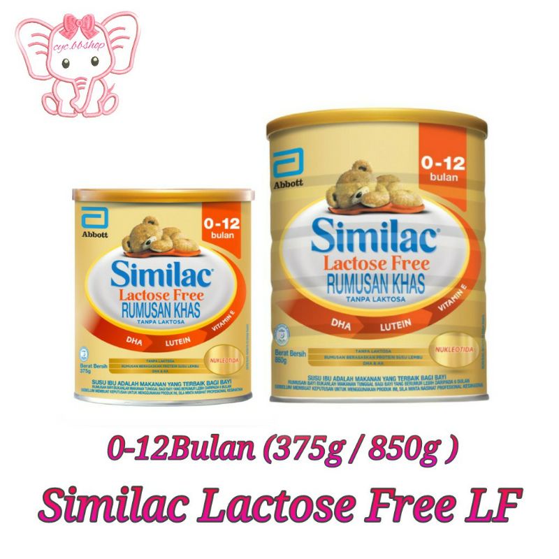 SIMILAC Gold LF (Lactose Free / Tanpa Lactosa) 375g / 850g | Shopee ...