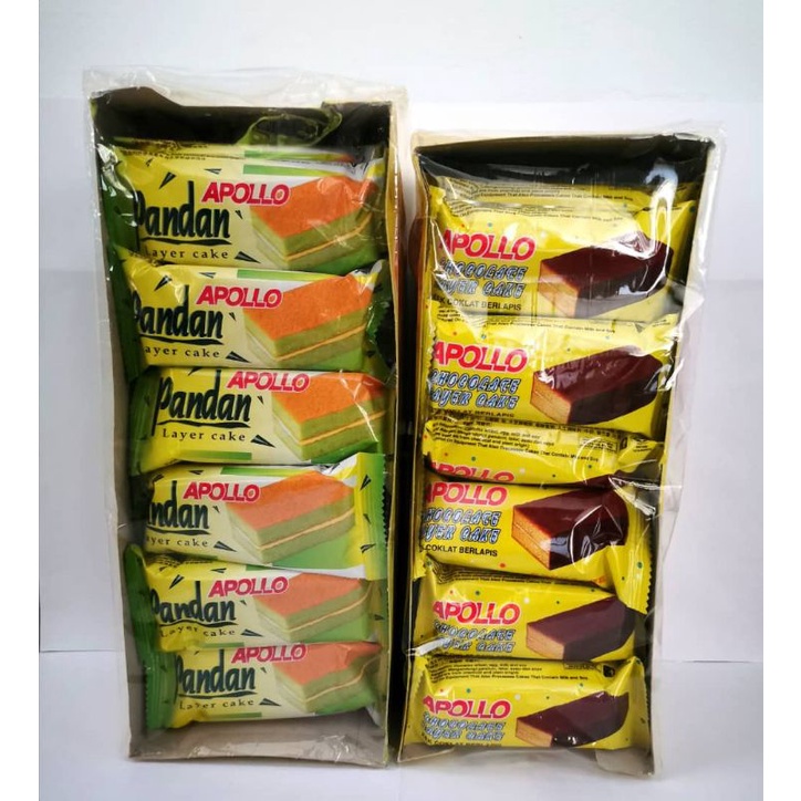 Apollo Chocolate/Pandan Layer Cake 24pkt | Shopee Malaysia
