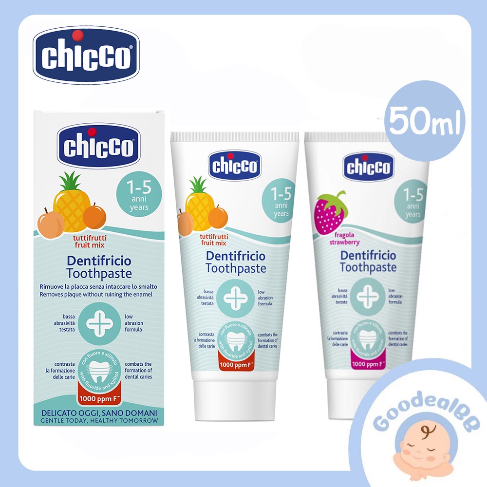 Chicco Kids Toothpaste With Fluorine For 1-5 Years (50ml) (Fruit Mix ...
