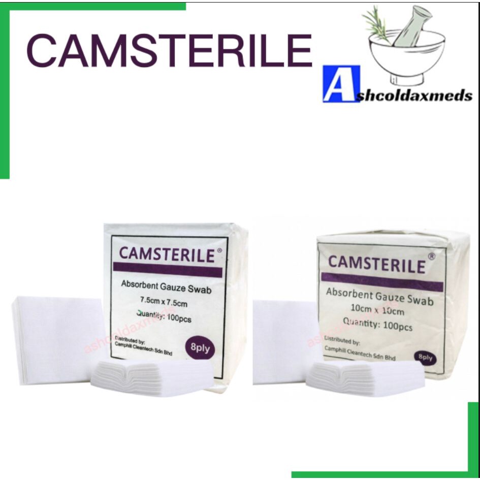 CAMSTERILE ABSORBENT GAUZE SWAB 8PLY | Shopee Malaysia