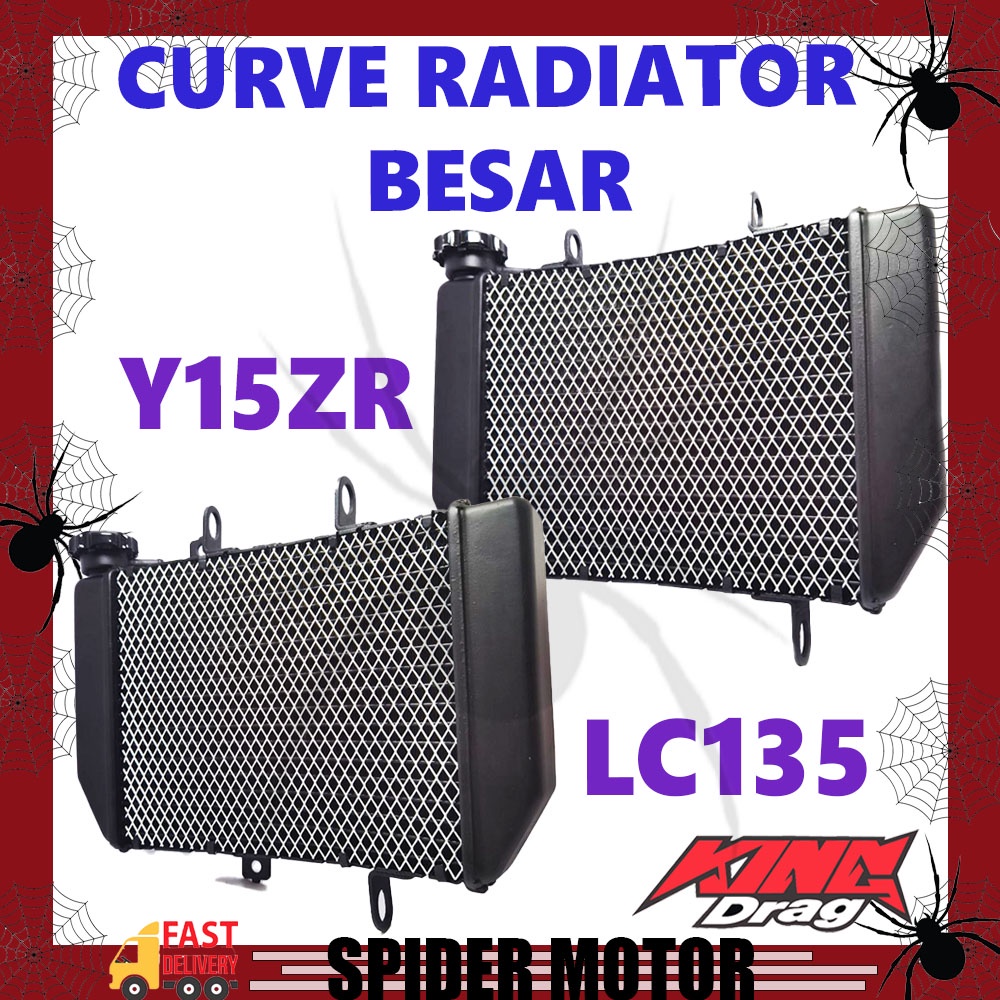 KING DRAG BIG RADIATOR RACING Y15ZR LC135 COOLANT RACING RADIATOR CURVE ...