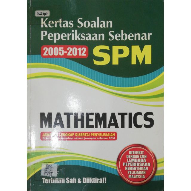 Kertas Soalan Peperiksaan Sebenar SPM Mathematics | Shopee Malaysia