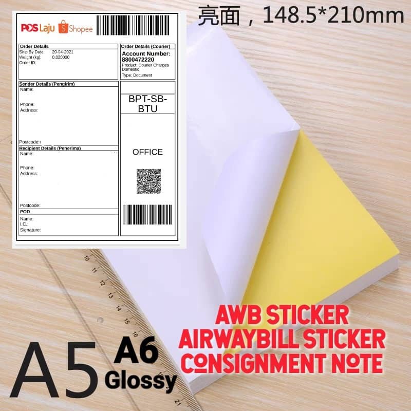AWB Airwaybill stickers A5/A6/A4Glossy Sticker Paper/Consignment Notes ...
