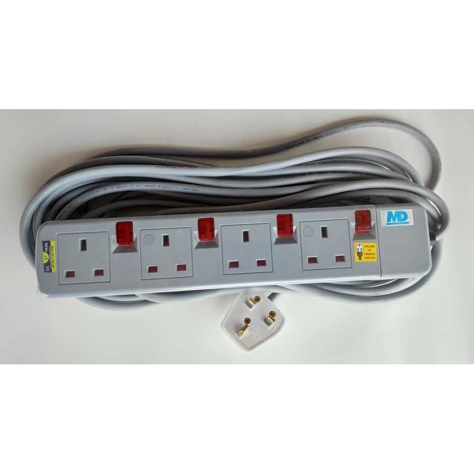 4 GANG EXTENSION PLUG WITH LED SWITCH 10M | Shopee Malaysia