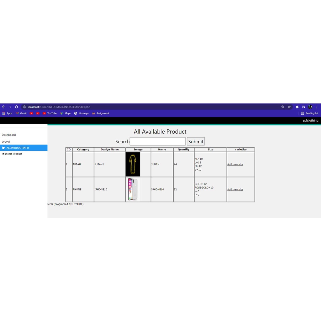 Stock Storing System Using Php And Mysql Database Including Login And Logout Source Code 9258