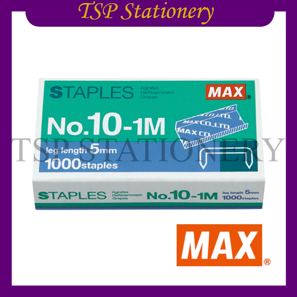 ORIGINAL MAX Staples No.10-1M 1000 Staples Bullet Refill Stapler Bullet ...