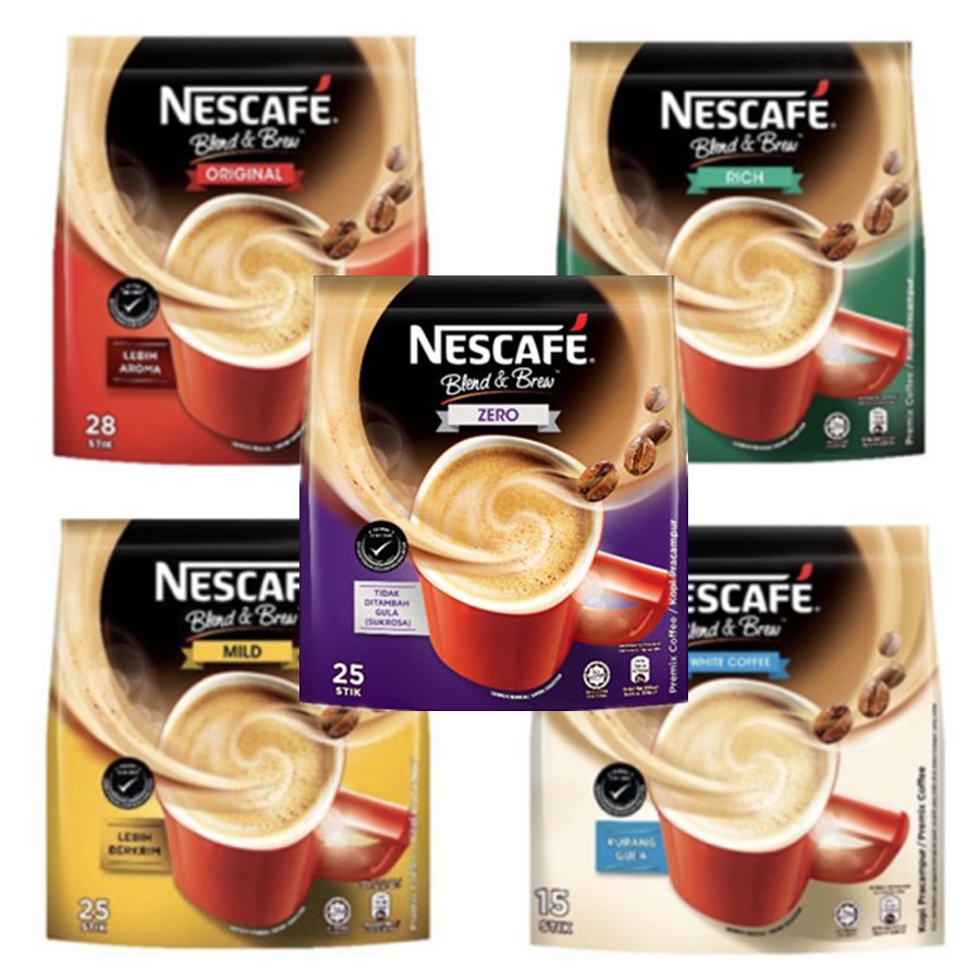Nescafe Blend Brew Coffee 3IN1 Instant Coffee (Nescafe Original/ Mild ...