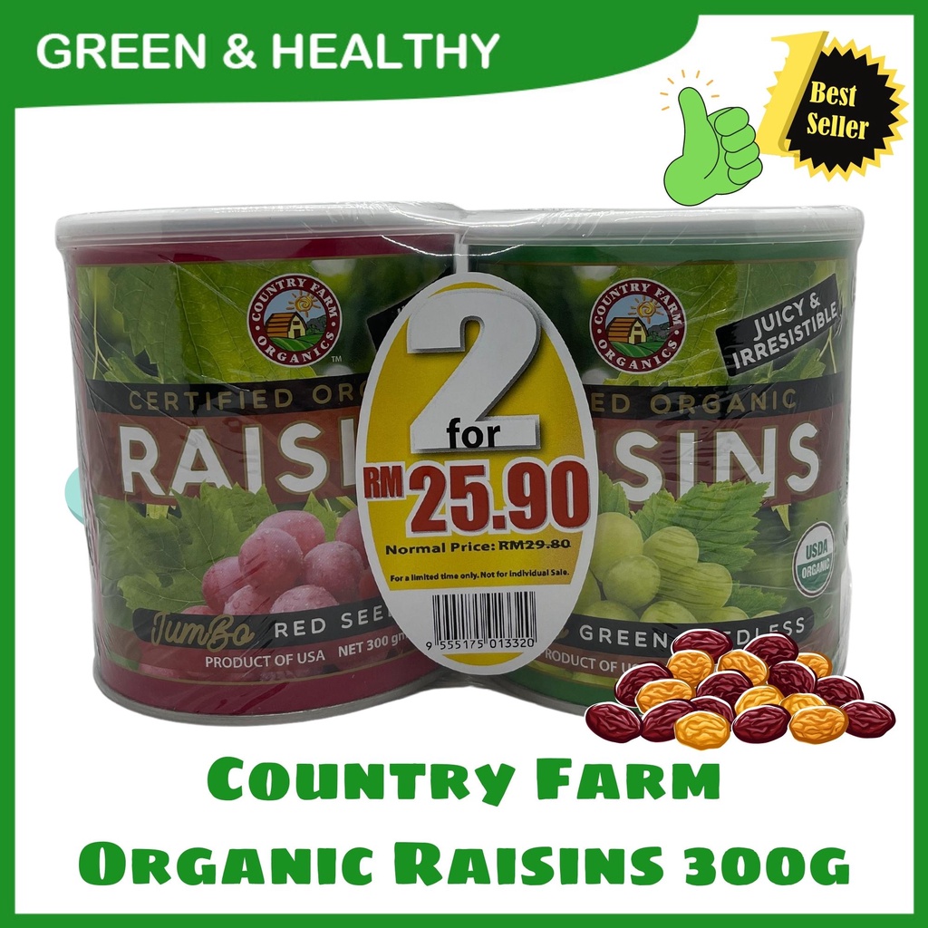 Country Farm Organics Certified Organic Jumbo Raisin - Red & Green ...