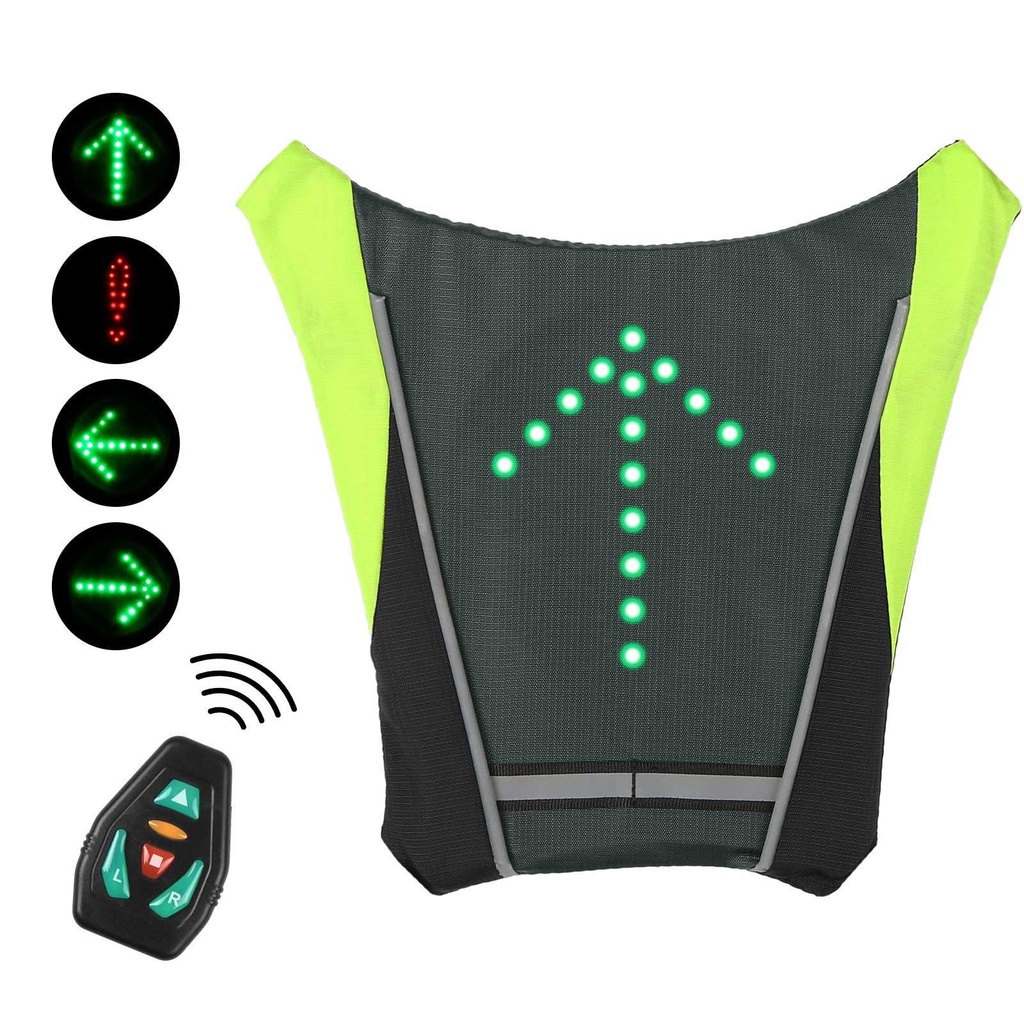 LED Turn Signal Bike Pack LED Backpack Widget with Direction Indicator ...