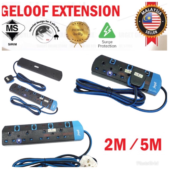 SIRIM APPROVED Surge Protector Extension Trailing Set / Extension Wayar ...