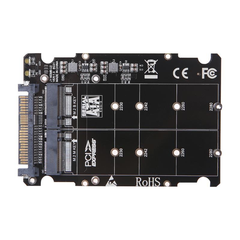 2 in 1 M.2 NVMe SATA-Bus NGFF SSD to PCI-e U.2 SFF-8639 Adapter PCIe M2 ...