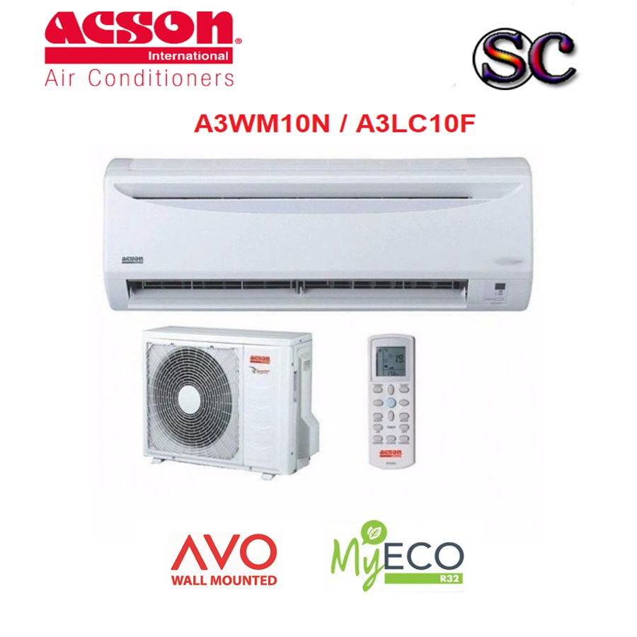 ACSON 1.0HP AIR-CONDITIONER A3WM10N/A3LC10F (R32) | Shopee Malaysia