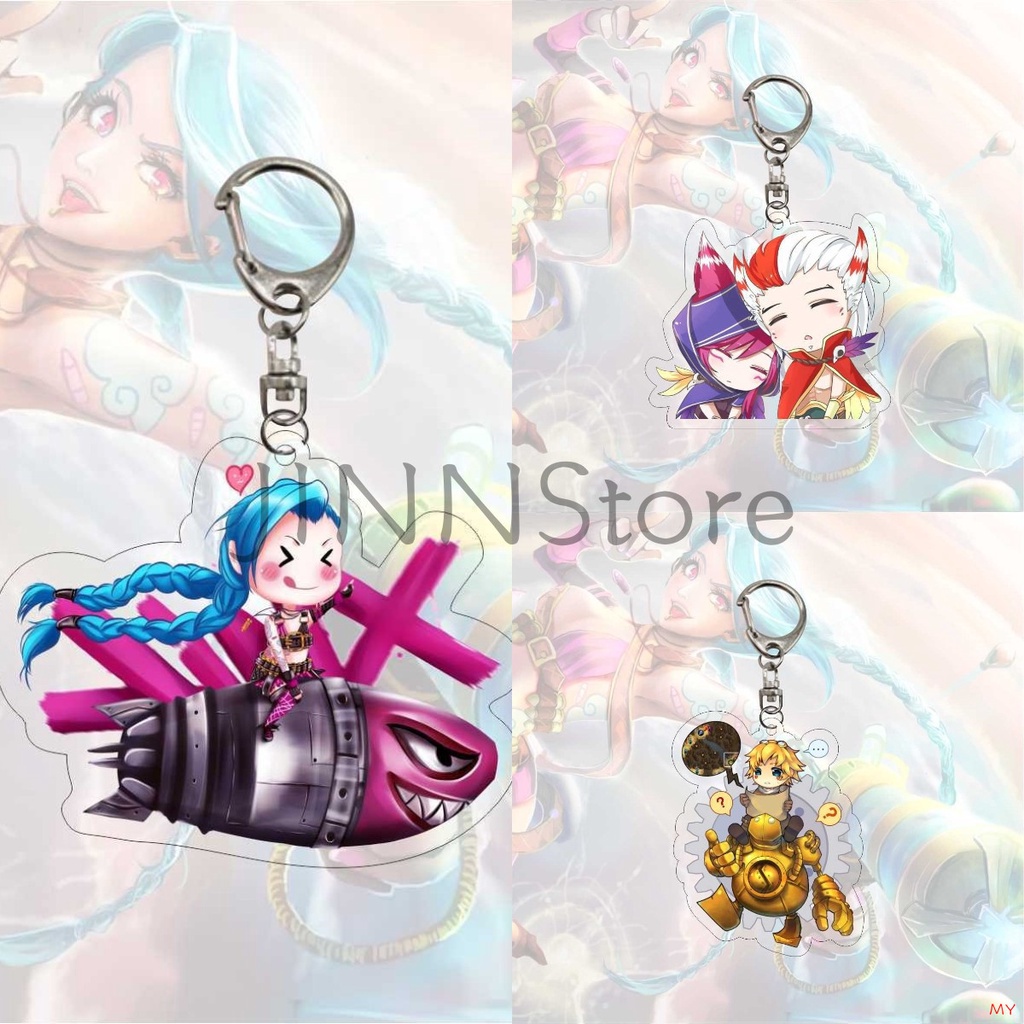 JINN Game LoL League Of Legends Arcane Keychain Acrylic Jinx Syndra ...
