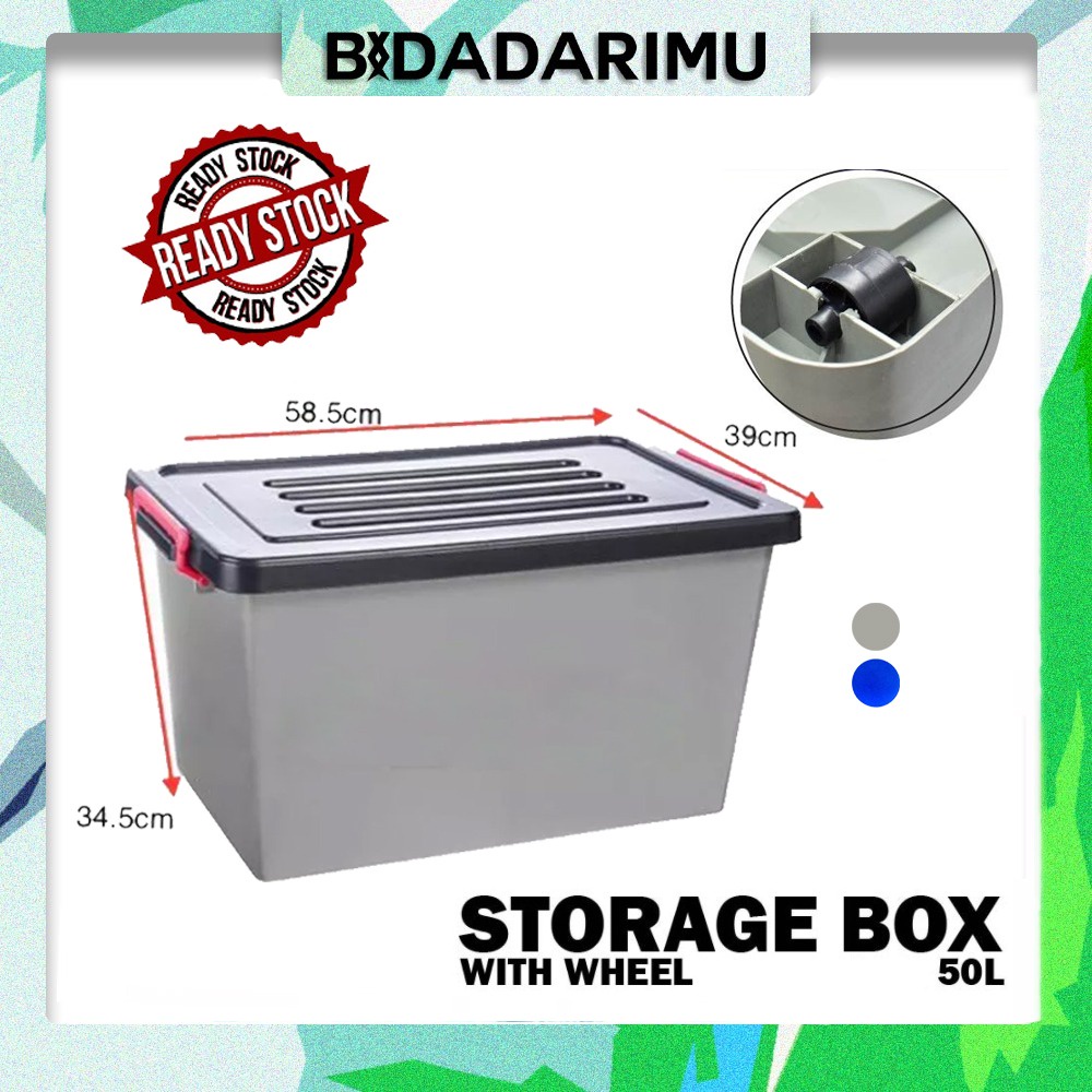 CENTURY 50L Storage Box With Wheel Wheel Bekas Simpanan Dengan Roda ...
