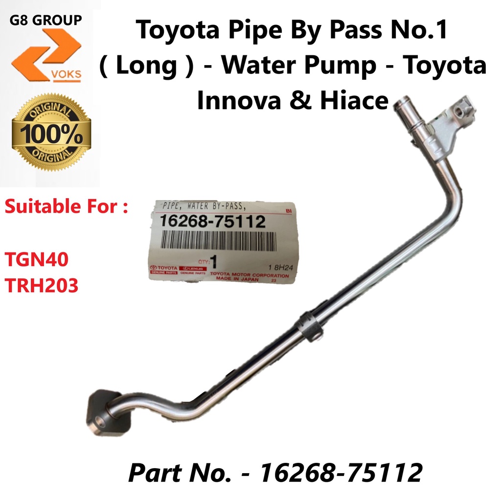 Toyota Pipe By Pass No.1 ( Long ) - Water Pump - Toyota Innova & Hiace ...
