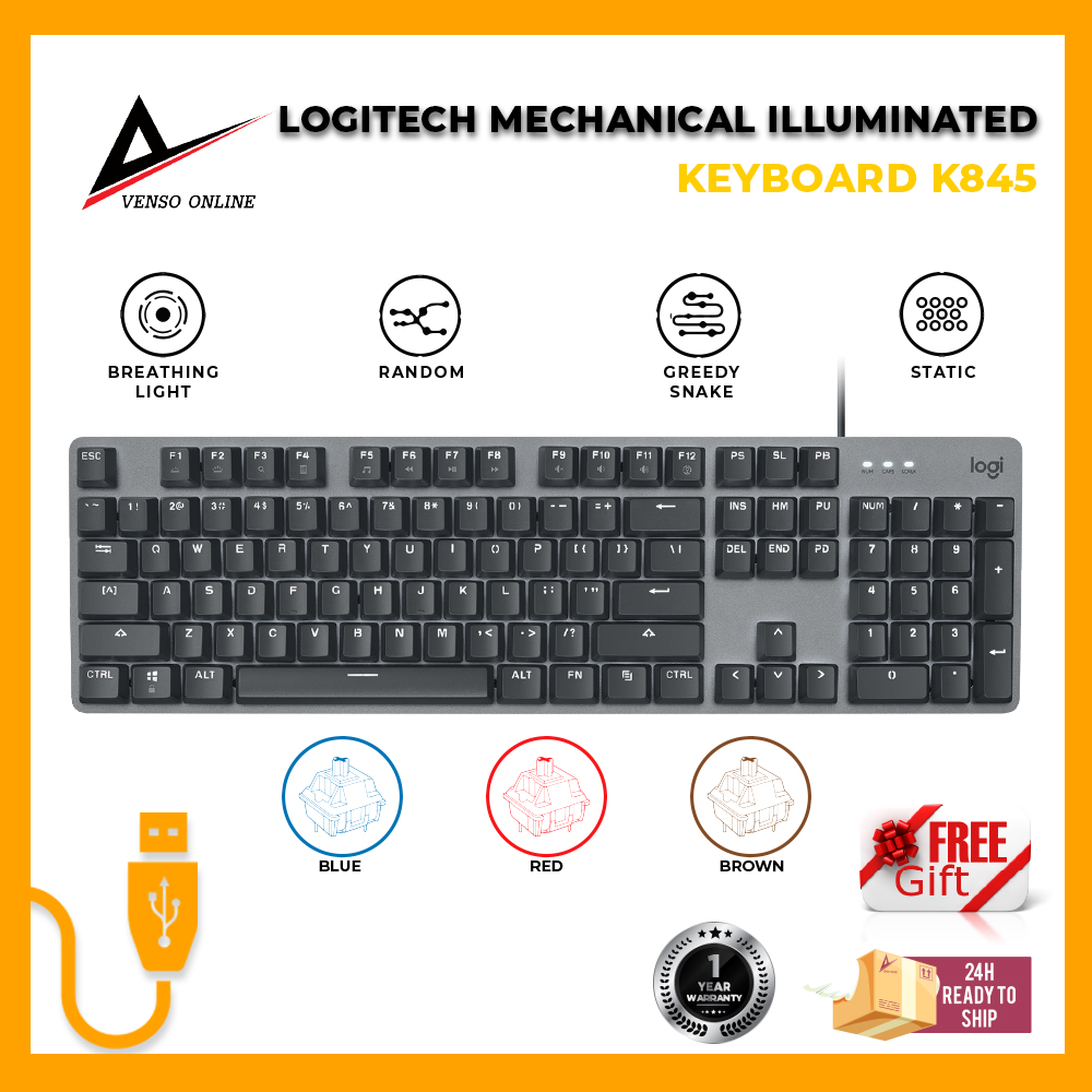 Logitech K845 Mechanical Backlight Gaming Keyboard - Red/Blue/Brown ...