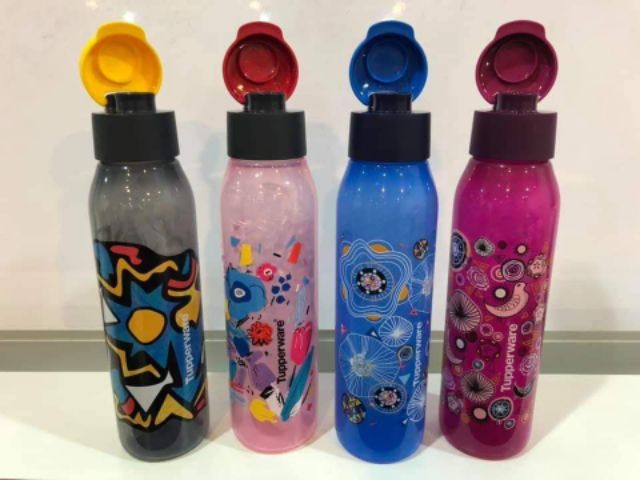 Tupperware Funky Fun Flip Top Eco Bottle 500ml ready stock botol air ...
