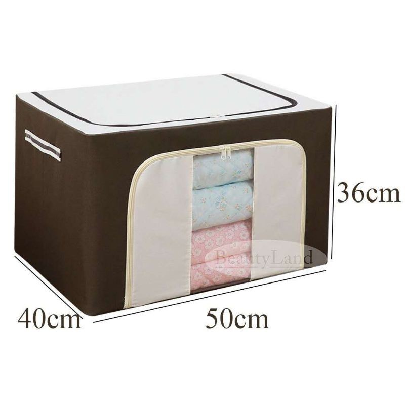 72L Oxford Foldable Extra Large Detachable Storage Box with Steel Frame ...