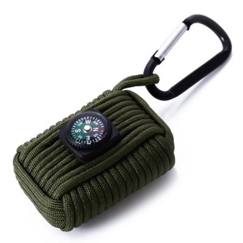 OUTDOOR PARACORD GRENADE SURVIVAL FISHING KIT KEY CHAIN (ARMY GREEN ...