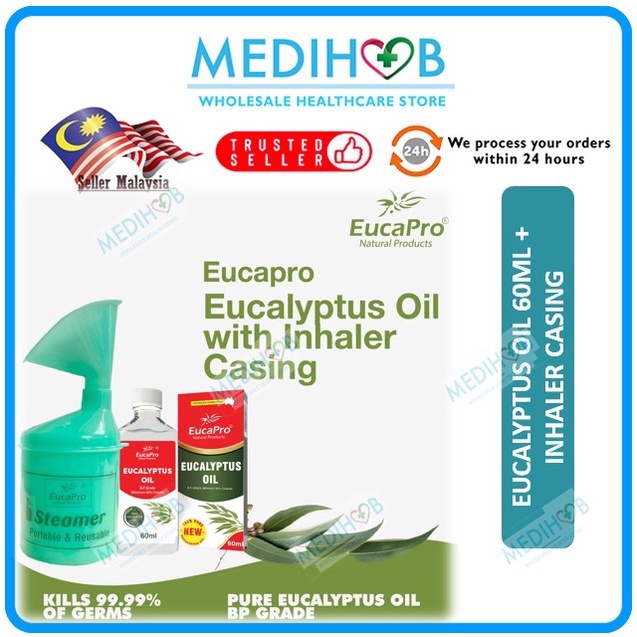 Eucapro Eucalyptus Oil 60ML with Inhaler Casing | Shopee Malaysia