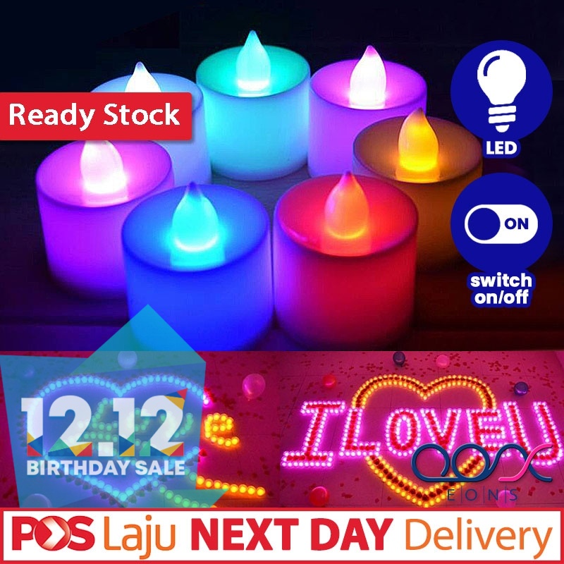 FLAMELESS LED Candle Lamp Tealight Wedding Valentine's Day Birthday ...