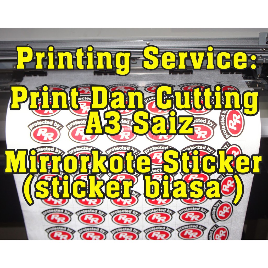 Printing Service: Sticker Mirrorkote Saiz A3 Print Dan Cutting | Shopee ...