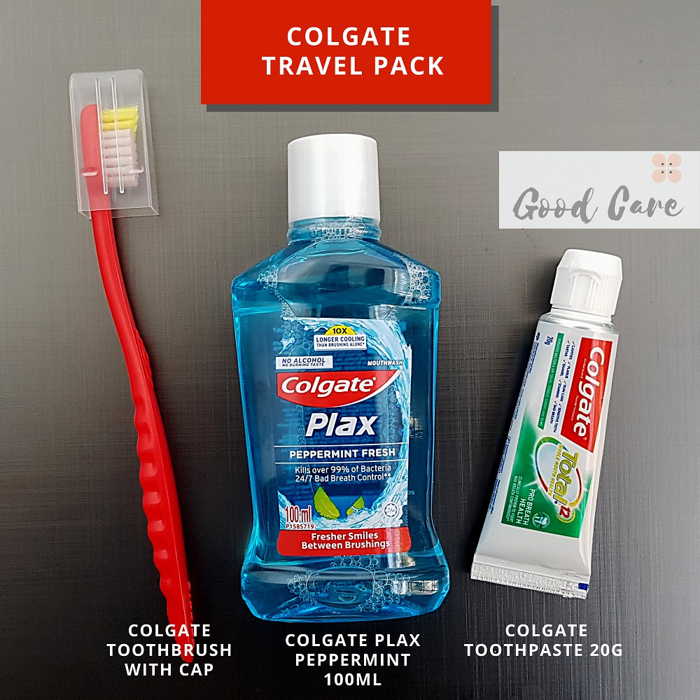 COLGATE TRAVEL PACK - Colgate Toothbrush + Colgate Plax 100mL ...
