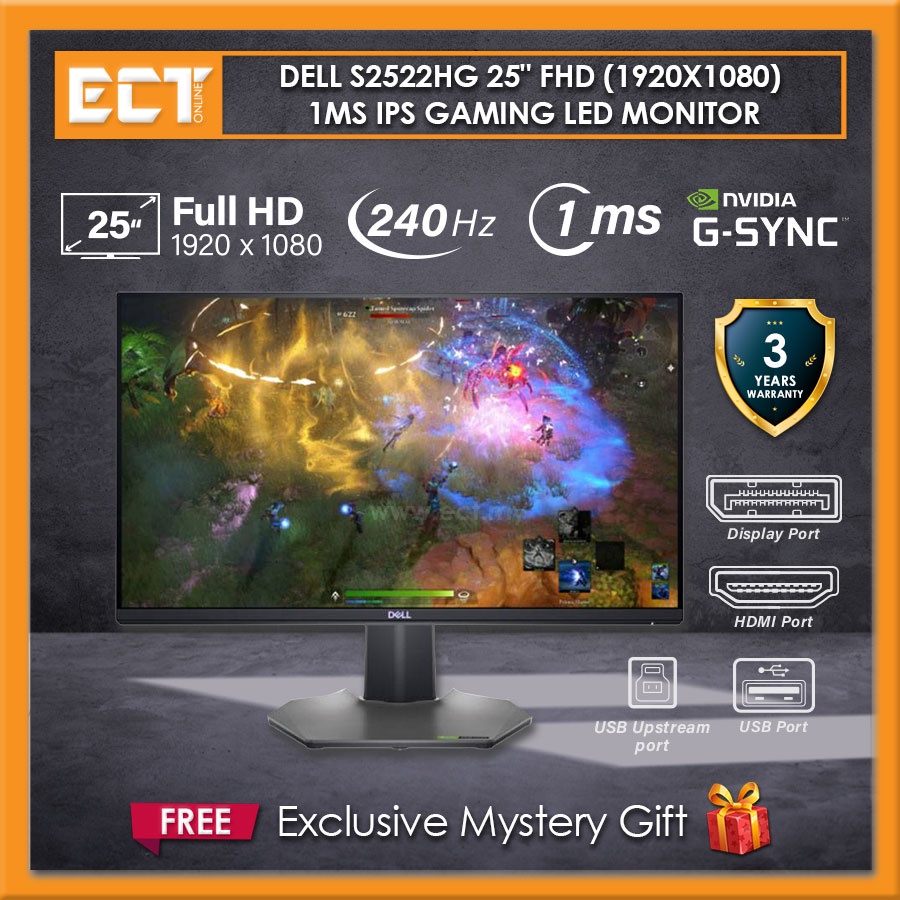 Dell S2522HG 25" FHD (1920x1080) 1MS IPS Gaming LED Monitor with Nvidia ...