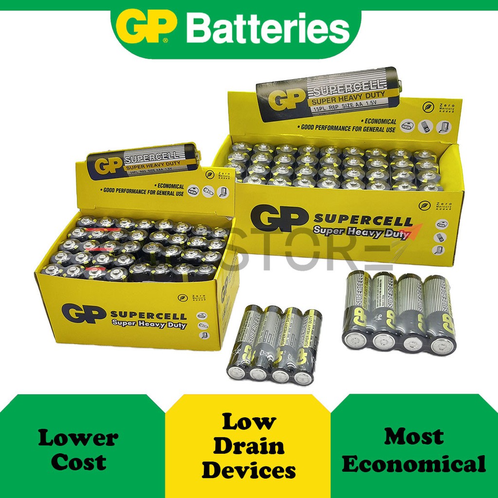 (Original) GP Supercell Super Heavy Duty AAA / AA 1.5V Carbon Zinc ...