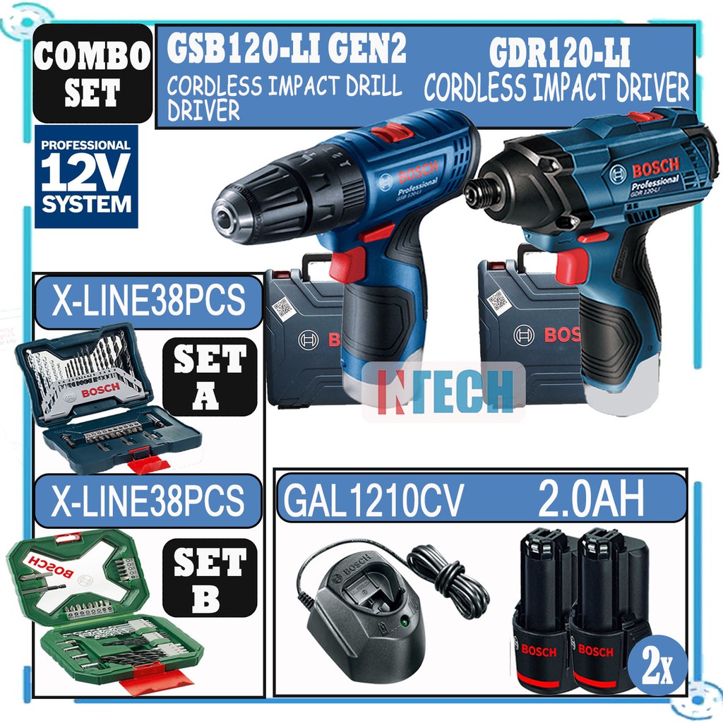 Bosch Gdr120 Li Cordless Impact Drill Gsb120 Li Gen2 Cordless