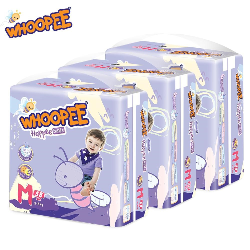 Whoopee Pants Diaper 3packs (M58/L48/XL44/XXL38) (1 order can mix 6 ...