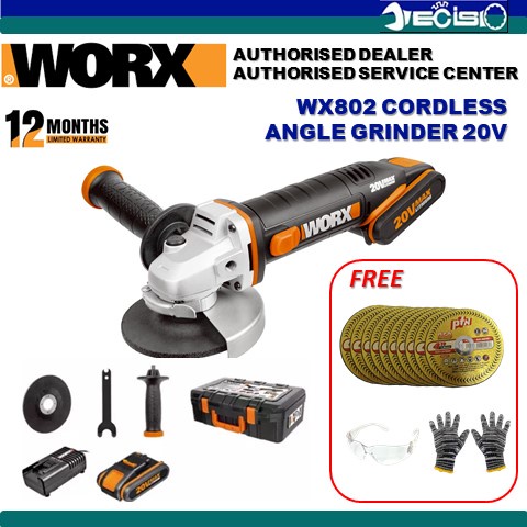 WORX WX802 20V 4" Cordless Angle Grinder | Shopee Malaysia