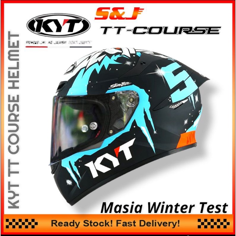 KYT TT COURSE HELMET MASIA WINTER TEST MATT KYT FULL FACE | Shopee Malaysia