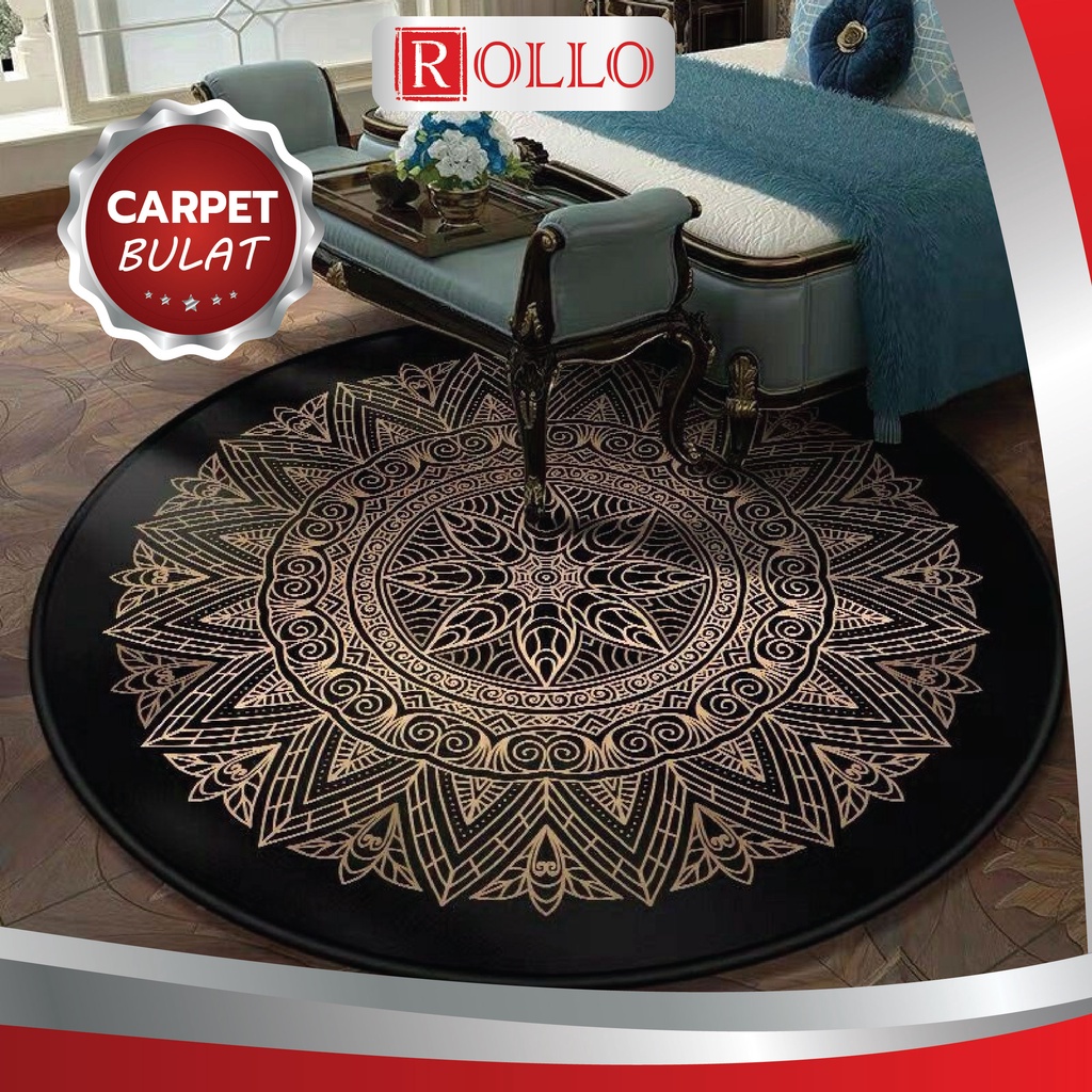 LUXURY CARPET VELVET ROUND (180X180CM) LARGE SIZE KARPET BULAT BESAR ...