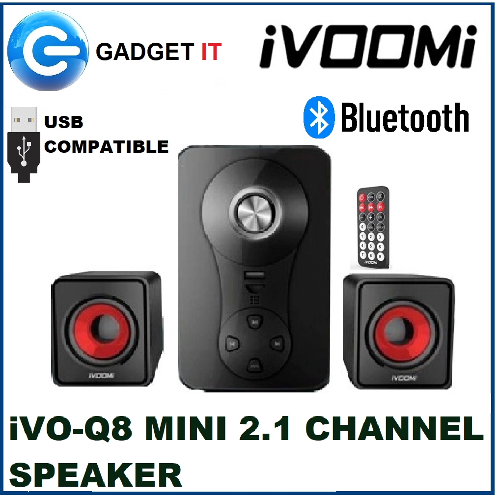iVOOMI iVO-Q8 BLUETOOTH MINI 2.1 CHANNEL COMPUTER MULTIMEDIA SPEAKER ...
