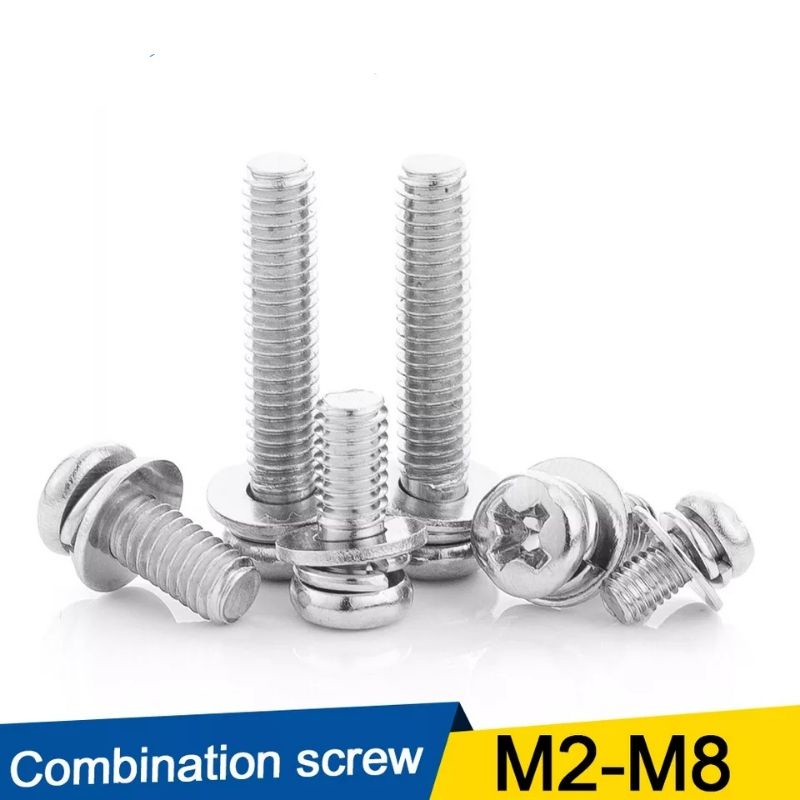 M4 M5 M6 304 Stainless Steel 304ss Philips Bolt Spring Plain Washer ...