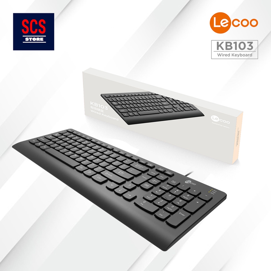 Lecoo By Lenovo KB103 Black Wired Keyboard | Shopee Malaysia