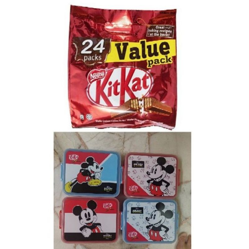 KIT KAT 24×17g Value Pack Free Mickey Lunch Box x1 | Shopee Malaysia