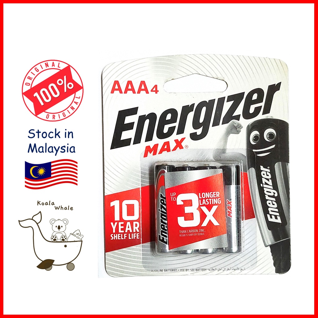 Energizer MAX AAA Alkaline Battery Bateri 4pcs | Shopee Malaysia