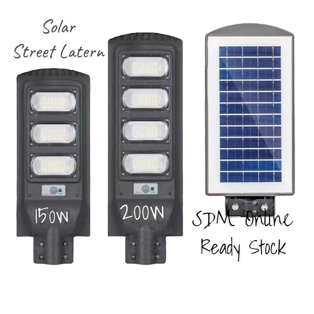 200W LED Solar Street Light Motion Sensor Outdoor Garden Light Lampu Jalan Sensor Remote Control ...