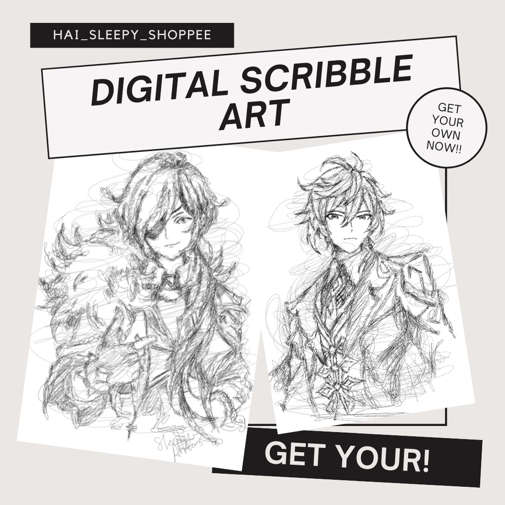 Digital Scribble Art (Commission) | Shopee Malaysia