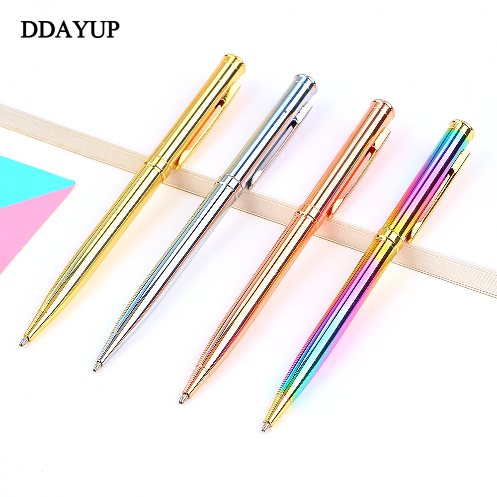 1 Pcs Rainbow Colorful Pen Metal Ballpoint Pen Bullet 1.0mm Nib Refill ...