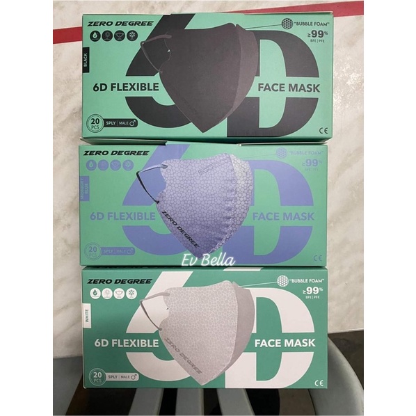 ZERO DEGREE 6D FACE MASK 20S | Shopee Malaysia