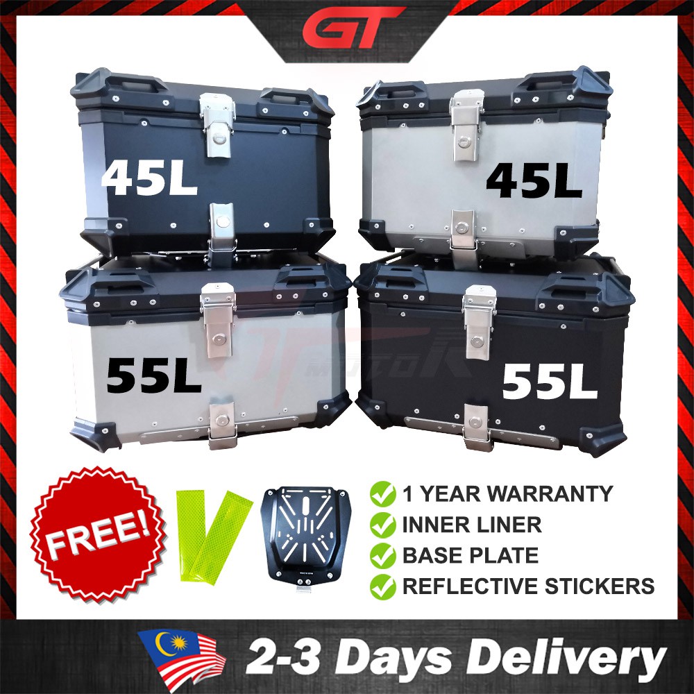 GTmotor Aluminum Top Box Premium Heavy Duty Aluminium Storage Box ...