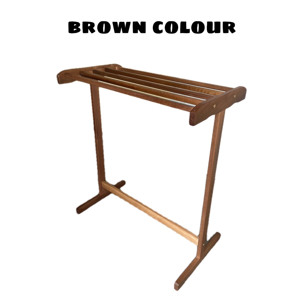 Wooden Towel Rack Simple Solid Wood Hanger Rack Stand Rak Penyidai Rak ...