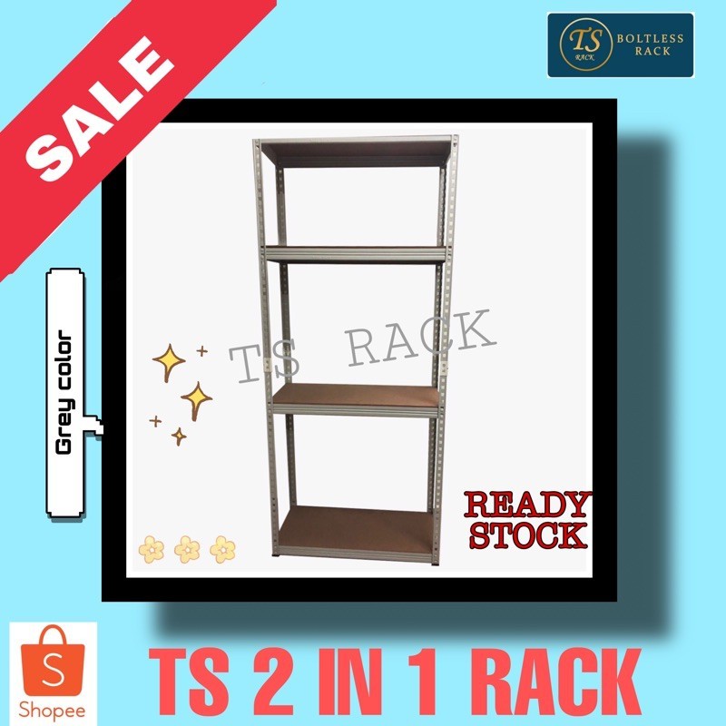[ GREY COLOUR] RACK 30CM X 90CM X 150CM (100Kgs/Levels). | Shopee Malaysia