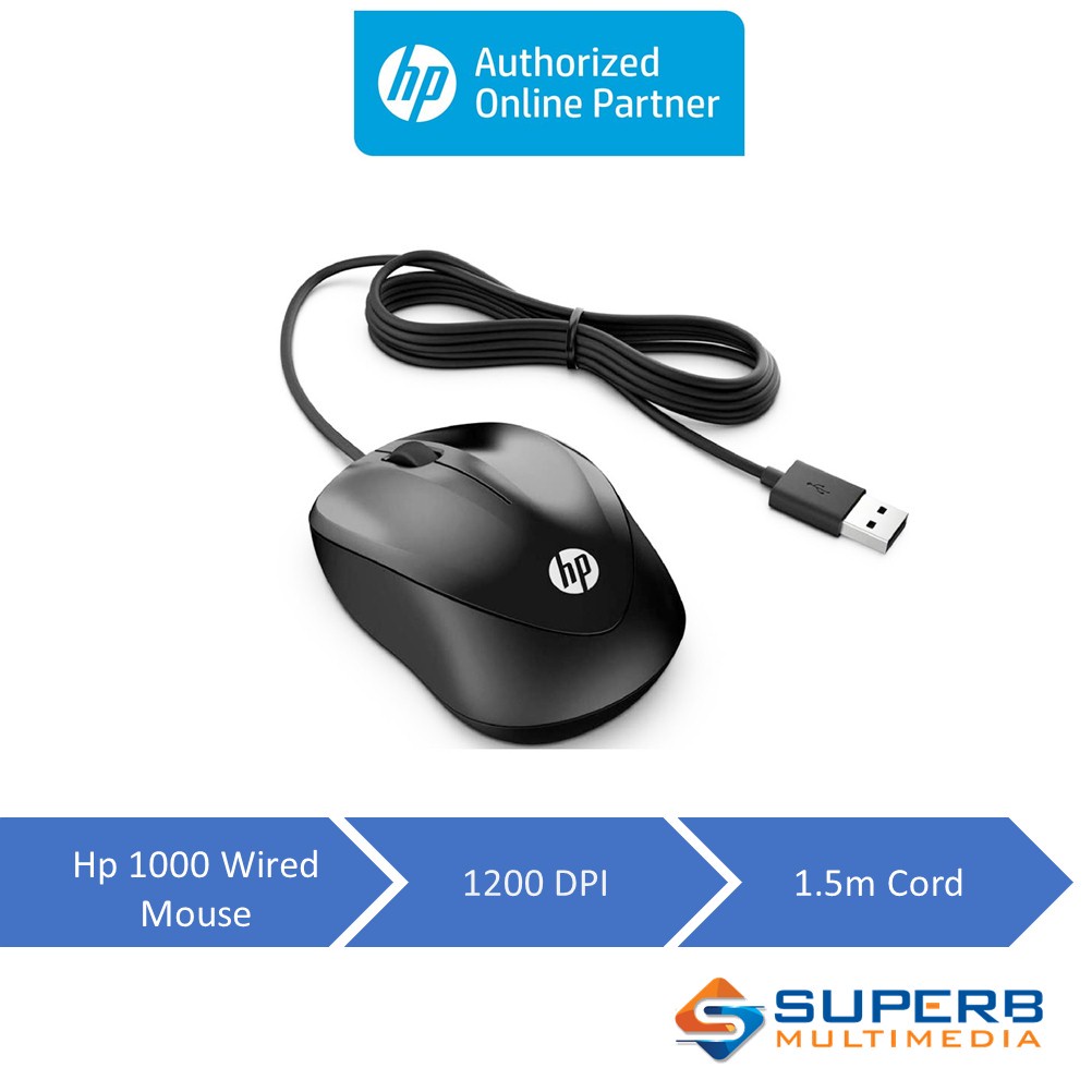 Hp 1000 Wired Mouse [HP-4QM14AA#UUF] | Shopee Malaysia