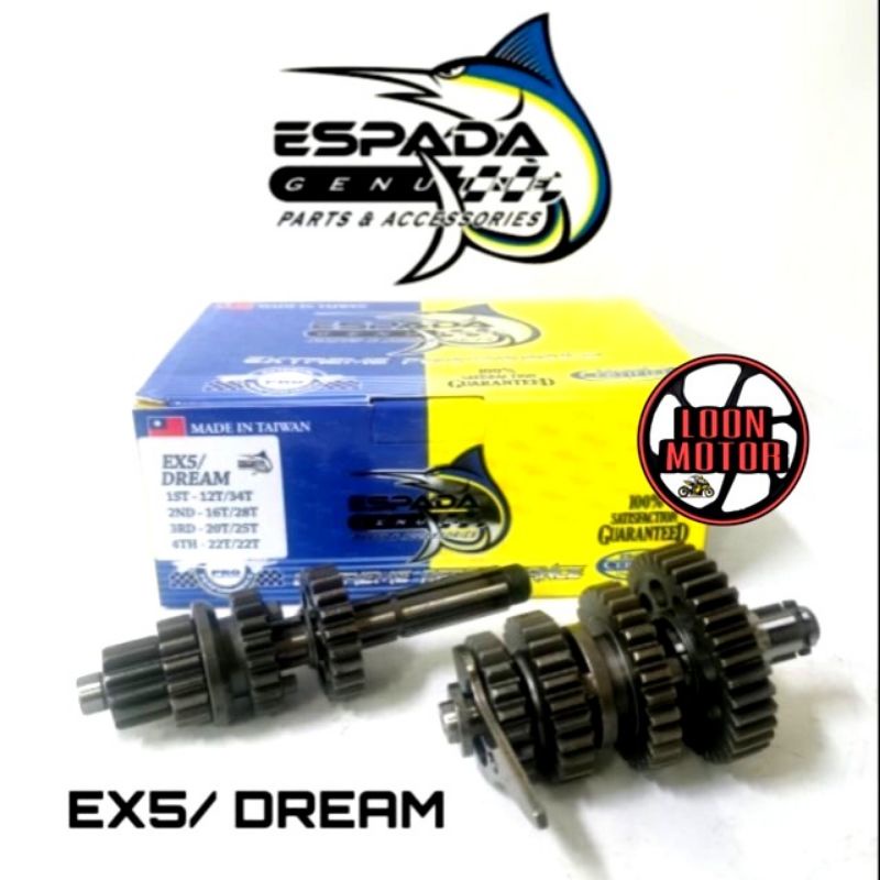EX5/DREAM/W125/W110 RACING GEAR BOX COMPLETE SET (ESPADA/LEO) | Shopee ...