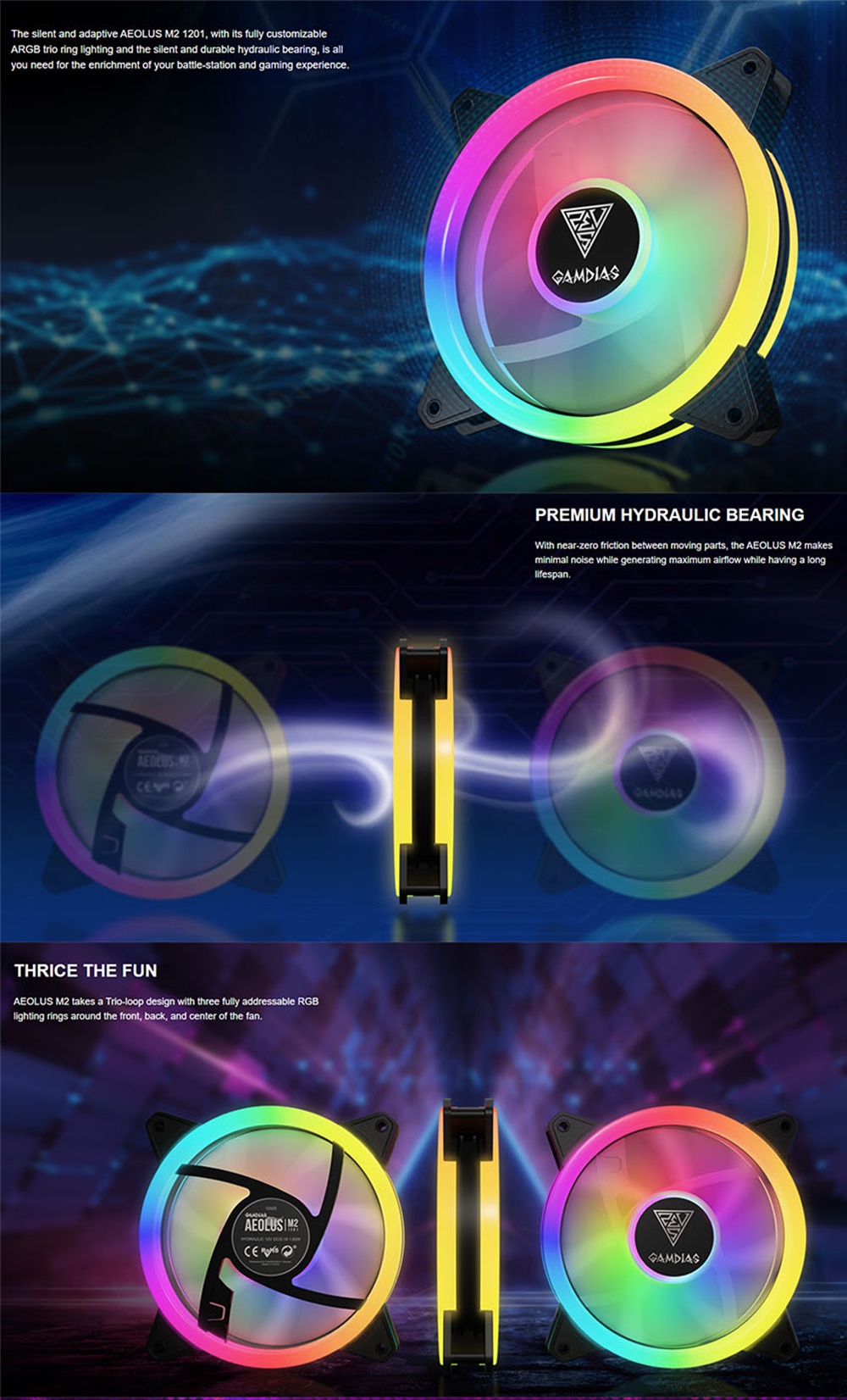 Gamdias AEOLUS M2 1201 120mm RGB Case and Radiator Single Fan PC Case ...