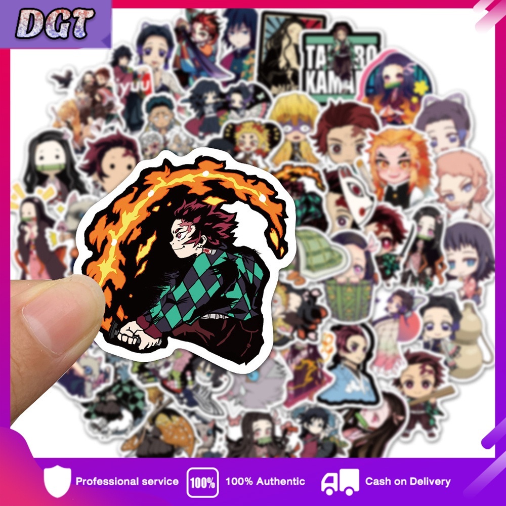 DGT Stock 10/50 Pcs Demon Slayer Kimetsu no Yaiba PVC Waterproof ...